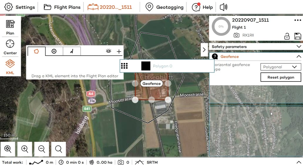 Using KML files for flight planning